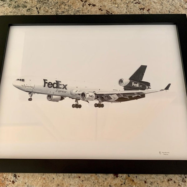United Airlines Boeing 737 11x14 Archival Print of Pencil Drawing ...
