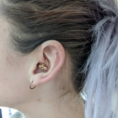 HELIX Long Helix Cartilage Earring Curved Helix Jewelry Helix Earring ...