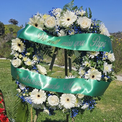 Funeral, Memorial Ribbon, Custom Printed W/your Message, Floral ...