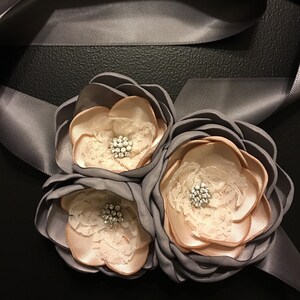 Gray Flower Clip. Bridal Flower Hair Piece. - Etsy