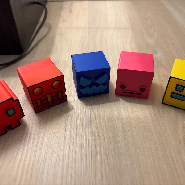 Geometry Dash Toys, 3D Printed Cubes, Geometry Dash Icons, Cake Toppers ...