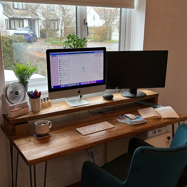 Rustic Desk for Home Office Desk Hairpin Legs Steel Legs Reclaimed Desk ...