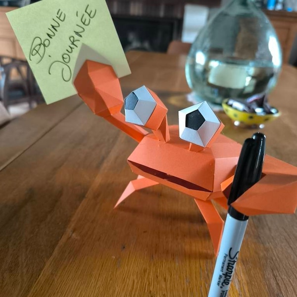 3D Papercraft Crab Holder, Paper 3d Crab, SVG Template, 3D Paper Decor ...