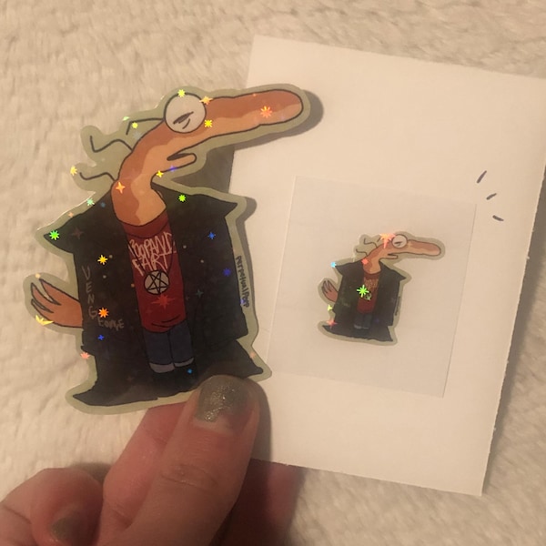 Smiling Friends Shrimp Holographic Sticker - Etsy