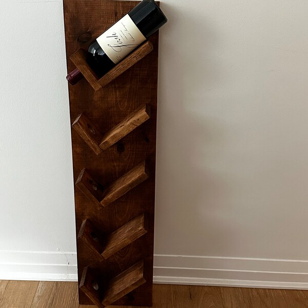 Wide Vertical 5 Bottle Wine Rack - Etsy