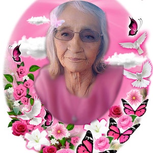 In Loving Memory Png-blue Flowers Butterfly Memorial Template - Etsy
