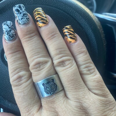 Tiger Ring, Animal Ring, Brave, Tiger, Hand Stamped Ring, Strong Tiger ...