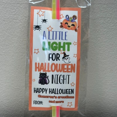 Glow Stick Tag, A Little Bit of Light for Halloween Night, Printable ...