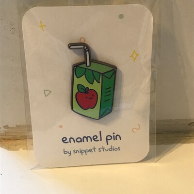 Apple Juice Box Enamel Pin Cute Hard Enamel Pin Food Pin Adorable ...
