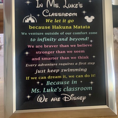 Teacher Gift, Disney Classroom Poster, Teacher Gifts, Teacher Thank You ...
