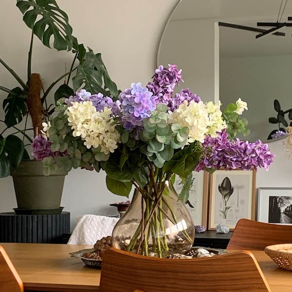 27.5" Real Touch Huge Cone Shaped Hydrangeas, Real Touch Flowers, Faux ...