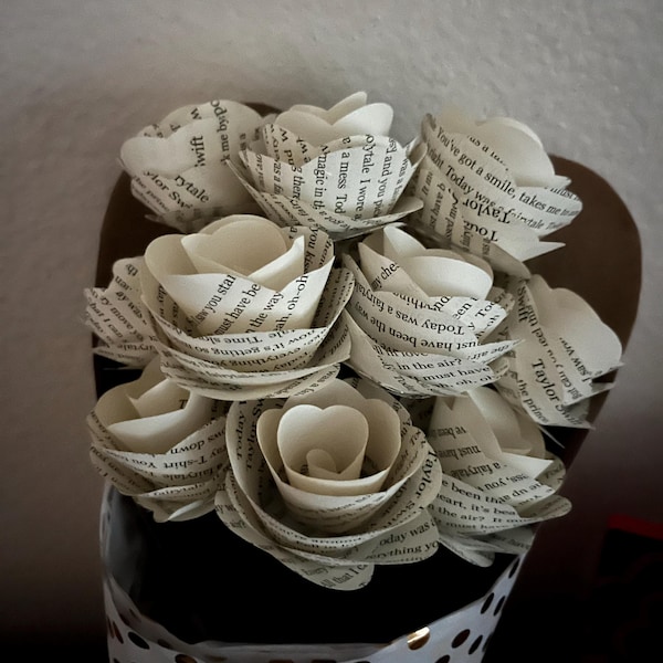Custom Song Lyrics Paper Flowers, Wedding Vows, Paper Anniversary ...