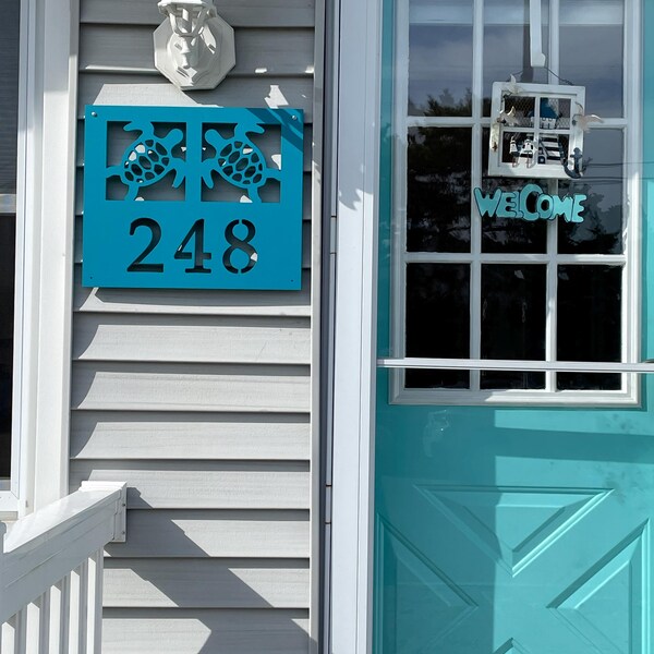 Custom Starfish House Name Sign, Weatherproof Personalized Home Name ...