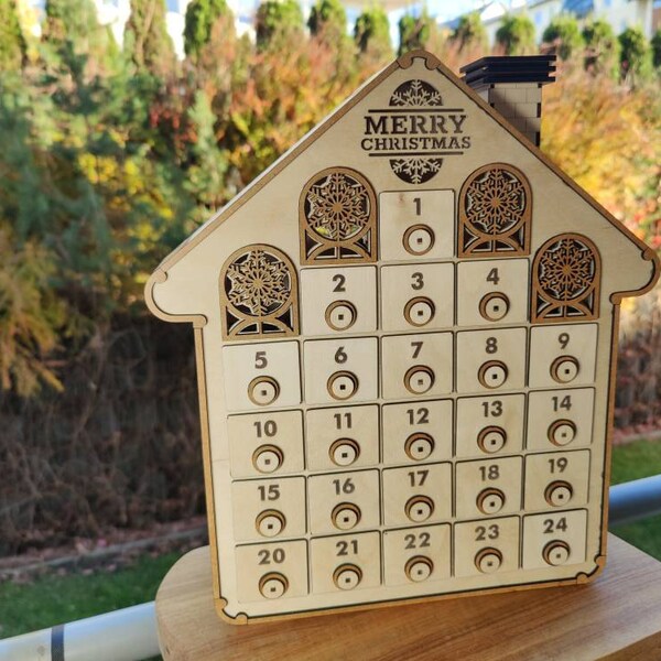 Advent Calendar Laser Cut Vector File, Christmas Advent Calendar ...