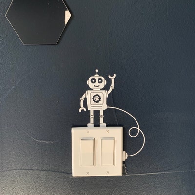 Robot Light Switch Decal Robot Sticker Lightswitch Cover Decor - Etsy