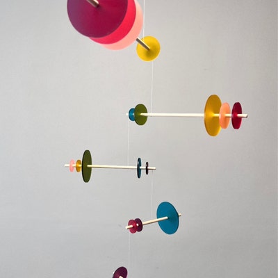 Kinetic Mobile Hanging Sculpture, Adult & Baby Nursery Mobile. Mid ...