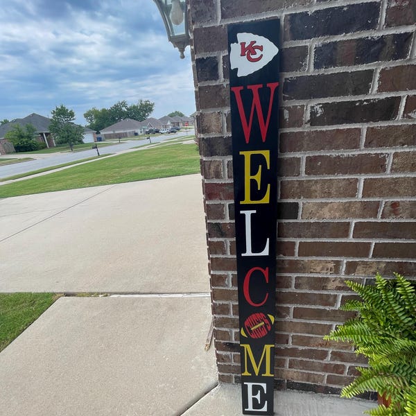 Football Sports Fan Porch Leaner Welcome Sign 32 NFL Design Options and ...