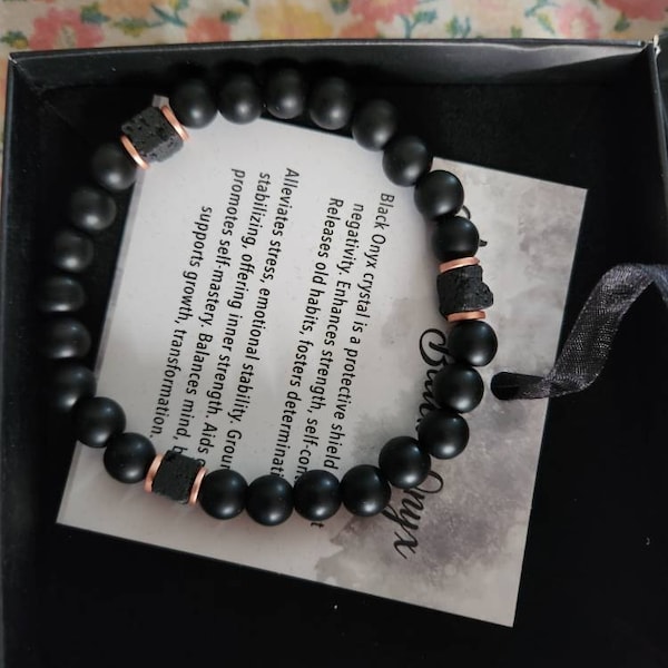 Mindfulness Gift Bracelet Man Tigers Eye Bracelet Crystal Bracelet ...