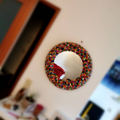 25 Large Round Wall Mirror in Bright Multi Colours. Rainbow Mirror ...