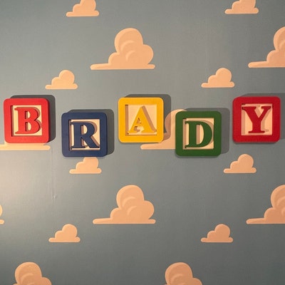 Toy Story Style Wooden Alphabet Blocks. Name Blocks. - Etsy