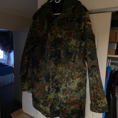 Original German Army Field Jacket Parka Military Issue Hooded Flecktarn ...