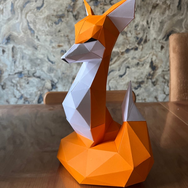 Papercraft Fox, Cute Fox, Digital Patterns, Low Poly Papercraft, Fox ...