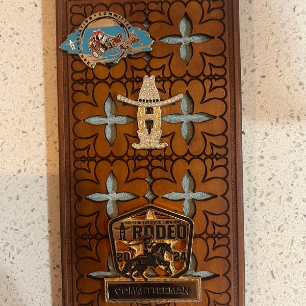 Leather Badge Holder - Personalized Rodeo Committee Badges - Custom ...