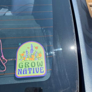 Grow Native Bumper Sticker With California Wildflowers, Monarchs, and ...
