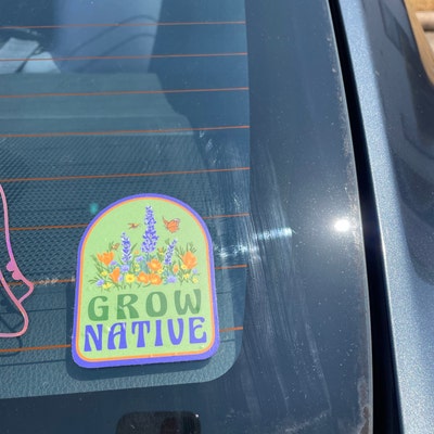 Grow Native Bumper Sticker With California Wildflowers, Monarchs, and ...