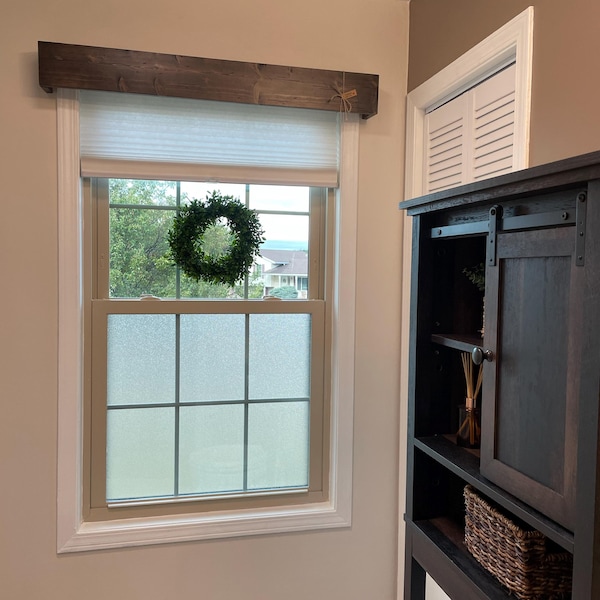 Rustic Farmhouse Wood Valance Cornice - Customizable Wood Window ...