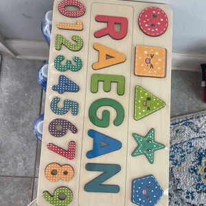 Name Puzzle, Christmas Gift for Baby Girl, Wooden Toy, Personalized ...