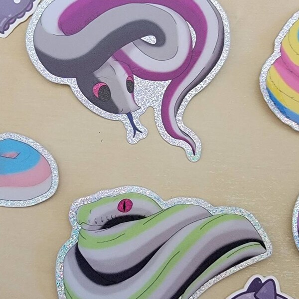 Pride Snake Stickers *stardust Holo* by NRW Artz - Etsy