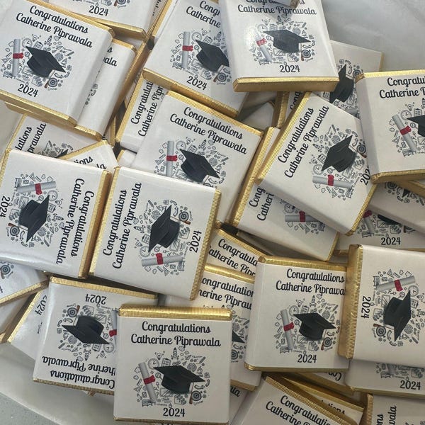 Personalised Chocolate Graduation University Hat and Scroll Party ...