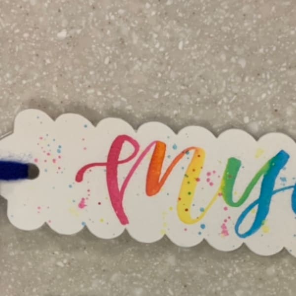 Personalized Bookmark Custom With Watercolor Hand Lettered Calligraphy ...
