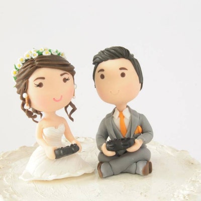 Chibi Wedding Cake Topper Gamer Couple Players Anime Couple Bride and ...