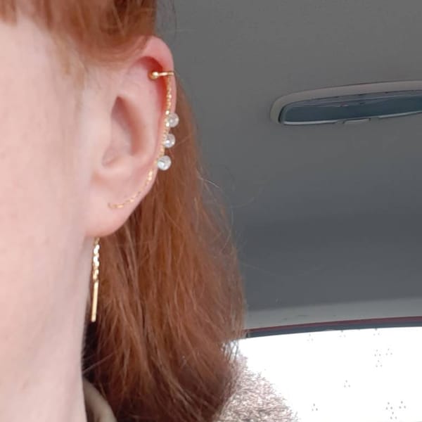 Conch Cuff Ear Threader,ear Cuff Chain Earrings,minimalist Chain ...