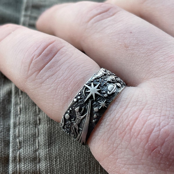 Space Fox Ring - Foxes in Outer Space - Fox on a Star - Space and Stars ...