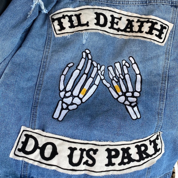 Til Death Do Us Part Custom Embroidered Jean Jacket | Til Death Jacket ...