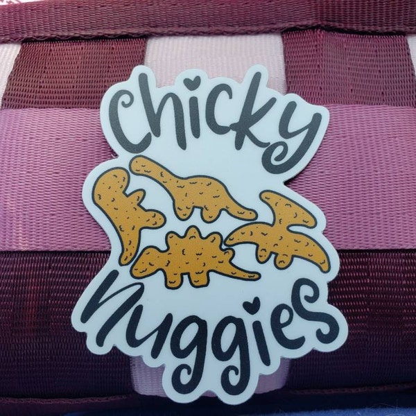 Chicky Nuggies Sticker - Dino Chicken Nuggets Sticker - Funny Food ...