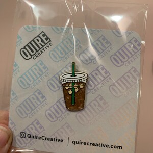 Iced Coffee Lapel Pin With Shimmering Milk Swirl - Etsy