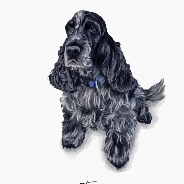 Custom Pet Portrait, Personalised Dog Illustration, Dog Cat Wall Art ...