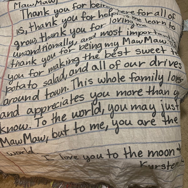 LETTER BLANKET Personalized Gift Love Birthday Gift for Mom Dad Grandma ...
