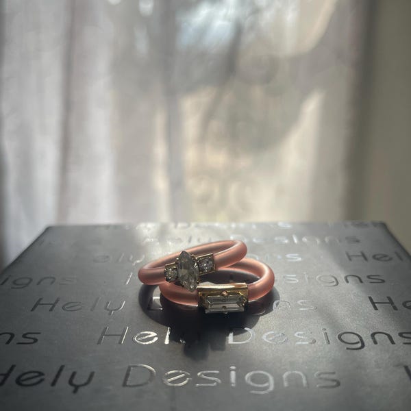 Chunky Rings for Women, Emerald Cut Ring, Crystal Stone Rings, Wide ...