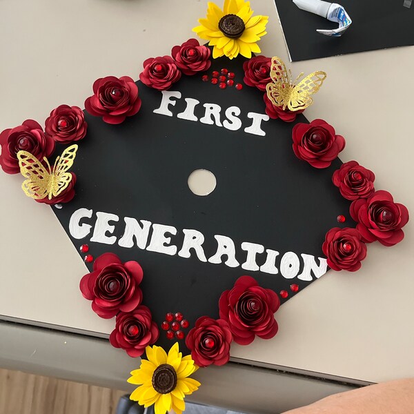 15pcs 3D Paper Roses and Sunflowers, Gold Butterflies | Design Your ...