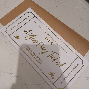 Gift Golden Ticket Foiled Voucher Personalised Ticket - Etsy