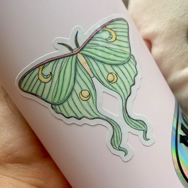 Luna Moth Holographic Sticker, Luna Moth Sticker, Moth Sticker ...