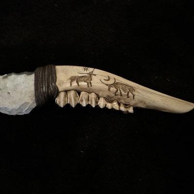 Massive Jaw Bone Dagger, Primitive Rustic Knife, Neolithic Stone Dagger ...