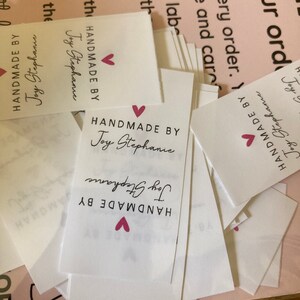 Fold-over Fabric Garment Product Tags for Handmade Items | Etsy UK