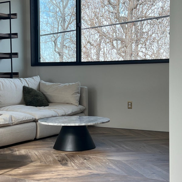 Kopar Table in Dark Green Modern Contemporary Japandi Sleek Round ...