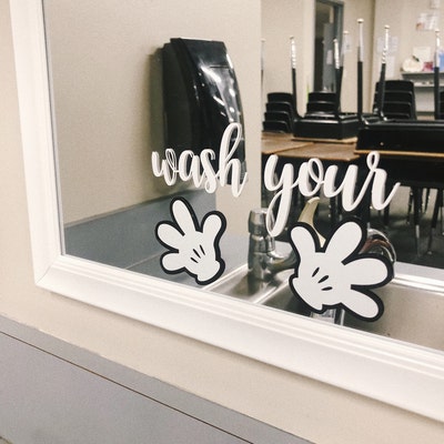 Disney Wash Your Hands Decal, Disney Door, Disney Decal, Wash Your ...